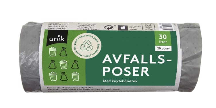 UNIK AVFALLSPOSER 30L 20STK - TOOLBOX AS